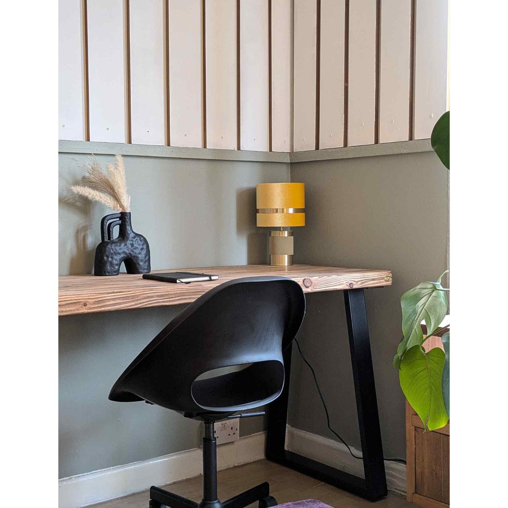 NIMI: Thick Solid Wood Reclaimed Trapezium Desk, Handmade in the UK ...