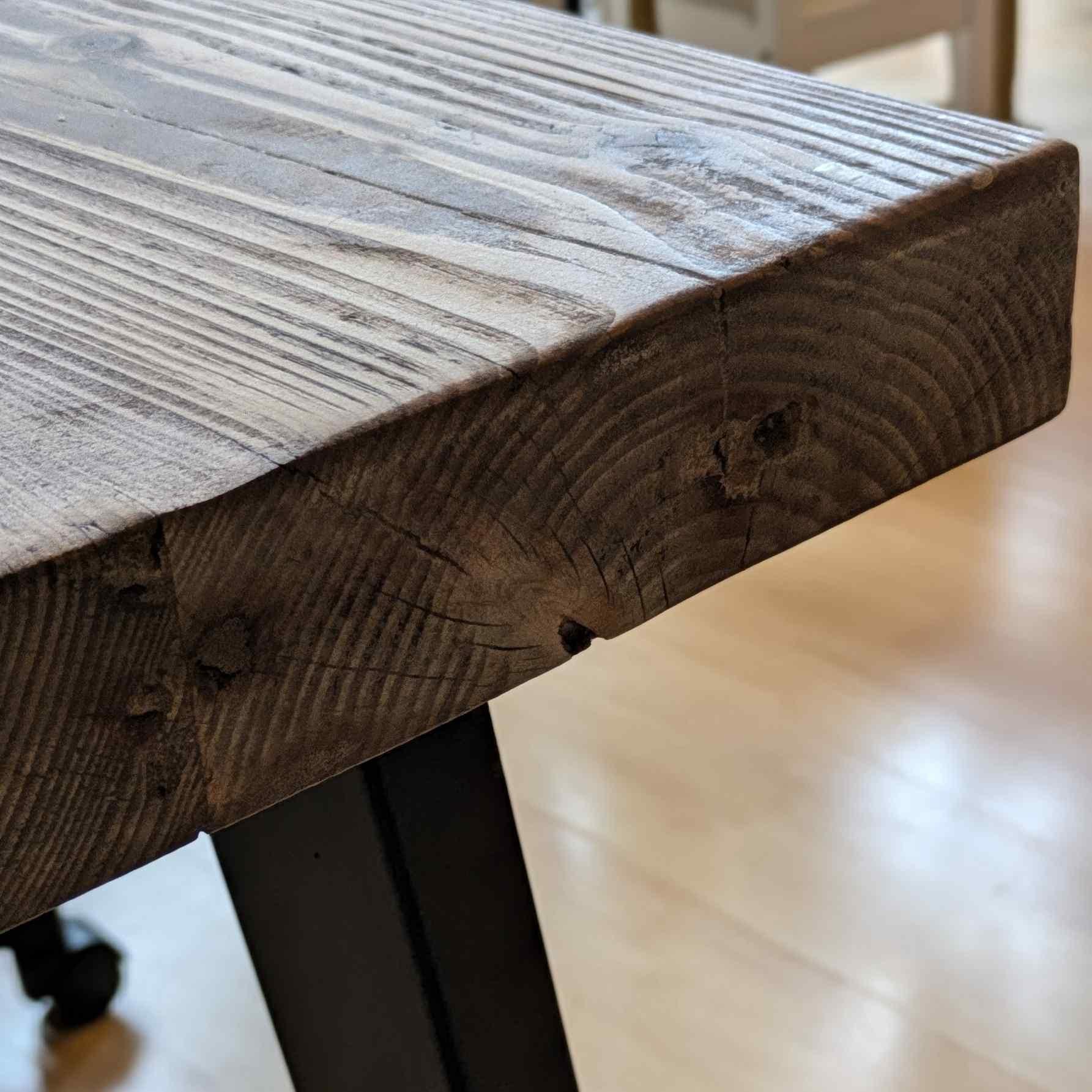 NIMI: Thick Solid Wood Reclaimed Trapezium Desk, Handmade in the UK ...