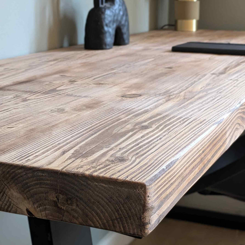 NIMI: Thick Solid Wood Reclaimed Trapezium Desk, Handmade in the UK ...