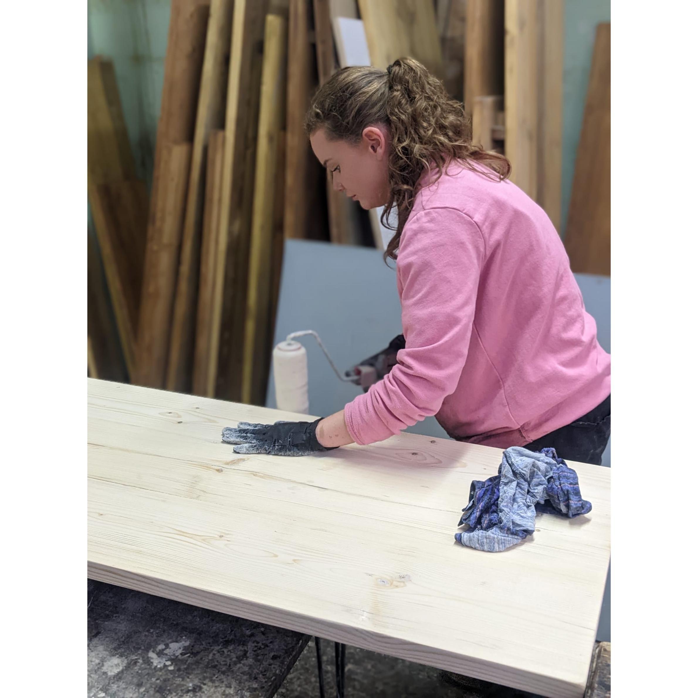 NIMI: Thick Solid Wood Reclaimed Trapezium Desk, Handmade in the UK ...