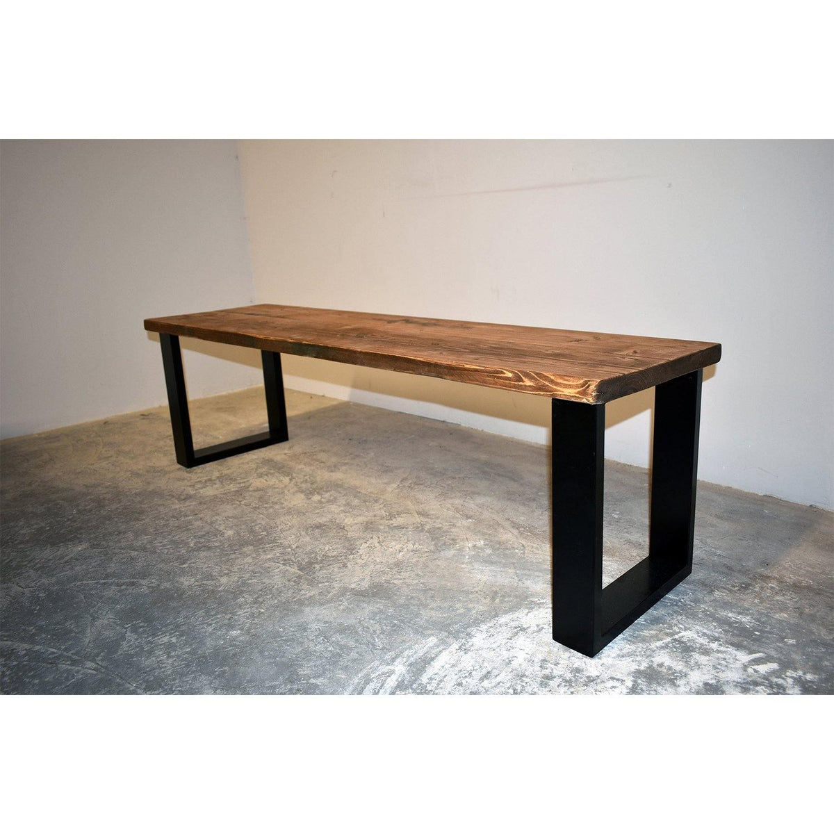 Wood Bench with Box Steel Legs | Stylish and Sturdy | Free Shipping ...