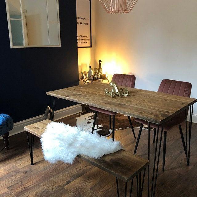 Hairpin Dining Tables with Hairpin Legs | Reclaimed Dining Room Table ...